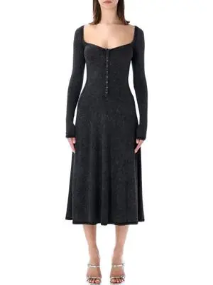 DIESEL® Viscose Knit Midi Dress - Black