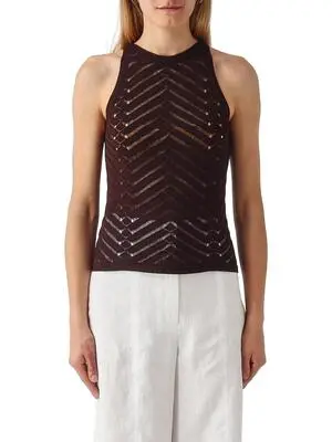 TWINSET Knitted Viscose Top - Coffee
