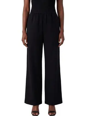 AMI Paris Linen Blend Palazzo Trousers - Black
