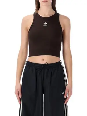 ADIDAS ORIGINALS Cotton Blend Cropped Top - Brown