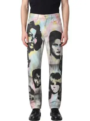 Versace Versace Straight-Leg Cotton Denim Jeans With All-Over Graphic Print Multicolor