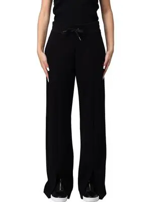Armani Exchange Wide Leg Trousers With Drawstring Waist - Black