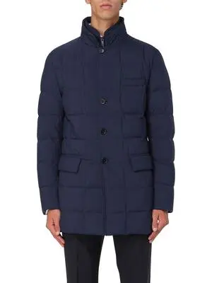 FAY Quilted Jacket With Stand Collar - Blue