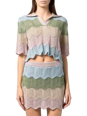 Philipp Plein Crochet Knit Polo Shirt - Multicolor