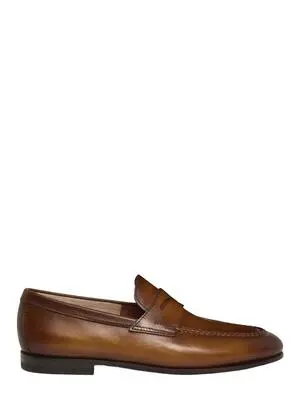 Santoni Penny Loafers - Brown