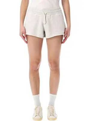 GOLDEN GOOSE Cotton Sport Shorts With Drawstring Waist - Grey