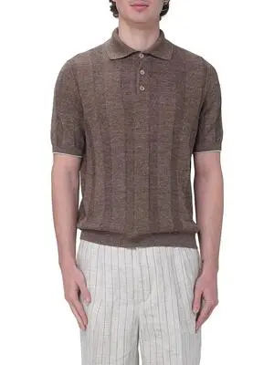 Brunello Cucinelli Cotton Knit Polo Shirt - Brown