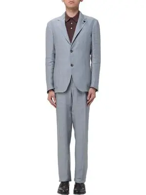 LARDINI Single Breasted Linen Dress - Grey