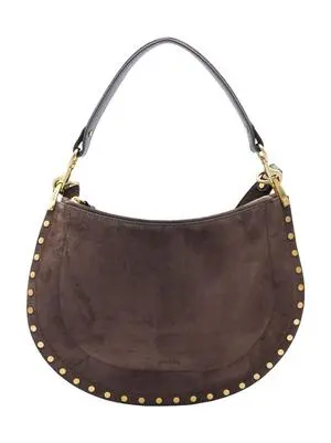 Isabel Marant Étoile Oskan Suede Shoulder Bag With Studs - Coffee