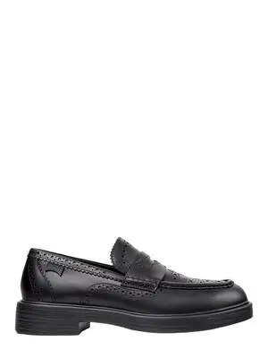 Camper Twins Leather Brogue Loafers - Black
