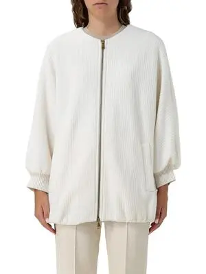 Max Mara Textured Zip-up Jumper - White