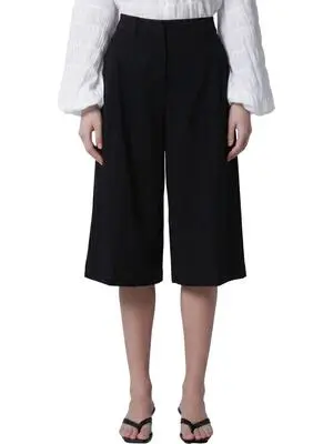 THELATEST Gabardine Tailored Knee-length Shorts - Black
