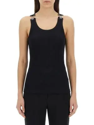 JEAN PAUL GAULTIER Ribbed Tank Top - Black