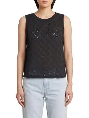 SEMICOUTURE Broderie Anglaise Lace Top - Black