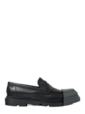 Camper Bi Junction Calf Leather Loafers With Notched Sole - Black