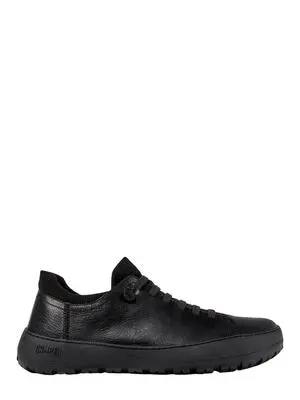Camper Peu Serra Grained Leather Slip-on Sneakers With Vibram Sole - Black