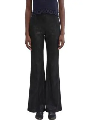 MARGHERITA MACCAPANI Easy Flared Trousers In Organic Cotton Blend - Black