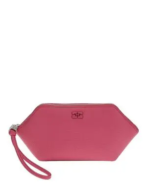 GANNI Recycled Leather Wristlet - Red