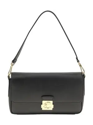 COCCINELLE Shoulder Bag With Gold Tone Clasp - Black