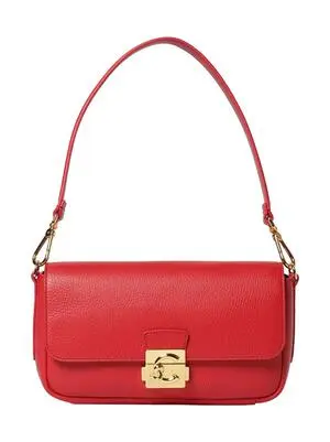 COCCINELLE Shoulder Bag With Gold Tone Clasp - Red