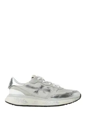 Premiata Premiata Lauryn Leather And Mesh Sneakers Silver