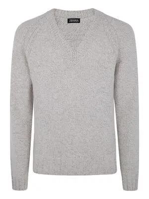 Zegna V-neck Pullover - Natural