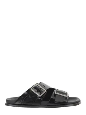ALOHAS Brushed Leather Alba Sandals - Black