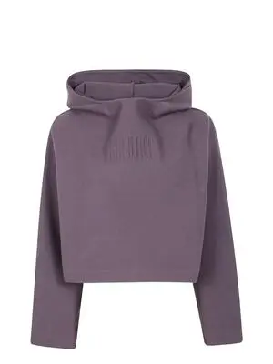 JEAN PAUL GAULTIER Cropped Hoodie With Debossed Logo - Violet