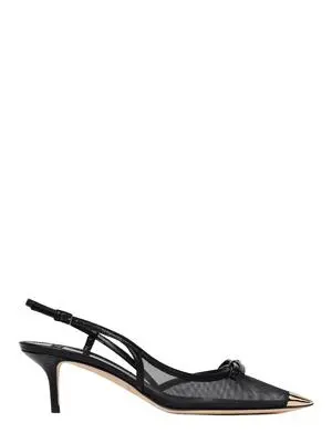 Elisabetta Franchi Slingback Court Shoes With Gold Tone Detail - Black