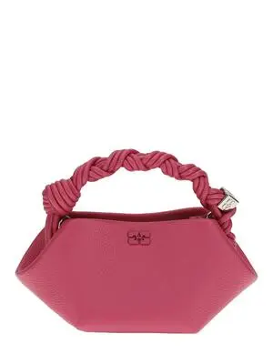 GANNI Mini Bow Bag In Recycled Leather Blend - Red