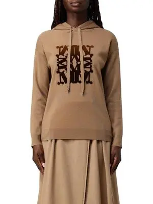Max Mara Hoodie With Monogram Detail - Camel