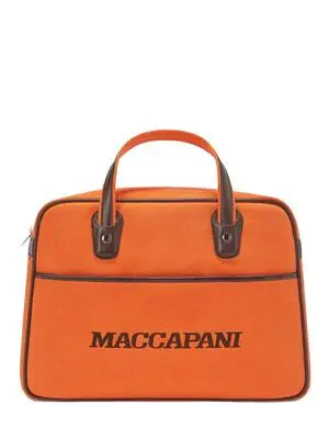 MARGHERITA MACCAPANI Cotton Canvas Handbag With Logo - Orange