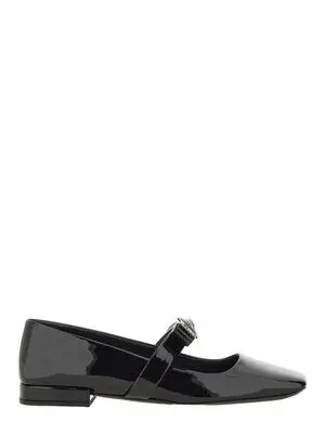 Versace Patent Mary Jane Ballet Flats - Black
