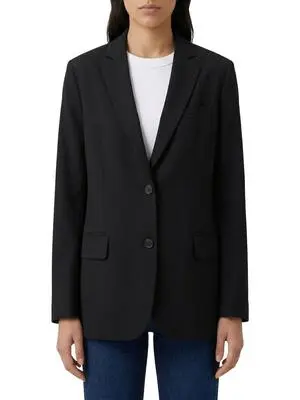 Balenciaga Single Breasted Viscose Blazer - Black