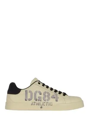 Dolce & Gabbana Portofino Light Strobel Leather Sneakers - Grey