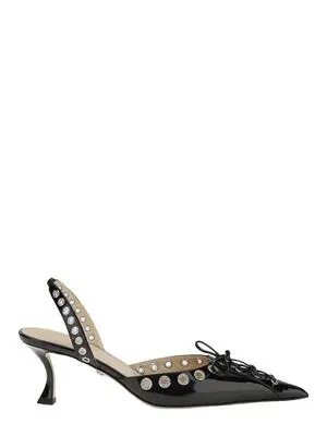 MACH&MACH Embellished Slingback Pumps - Black