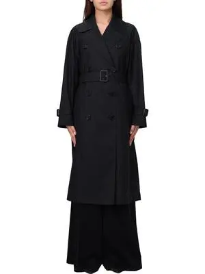 Max Mara Double Breasted Belted Trench Coat - Black
