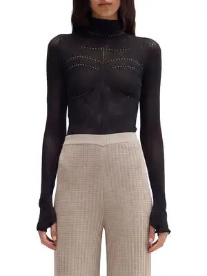 MARGHERITA MACCAPANI Turtleneck Top - Black