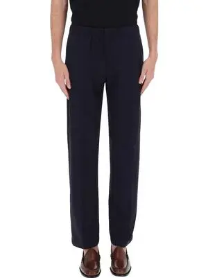 LARDINI Virgin Wool Slim Fit Trousers - Blue