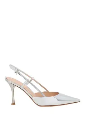 GIANVITO ROSSI Ascent Laminated Patent Leather Slingbacks - Silver