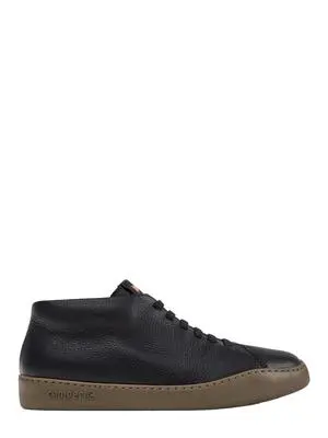 Camper Peu Touring Mid Top Slip-on Sneakers In Natural Grain Leather - Black