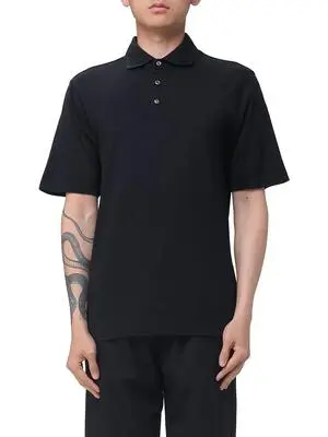 LARDINI Cotton Polo Shirt - Black