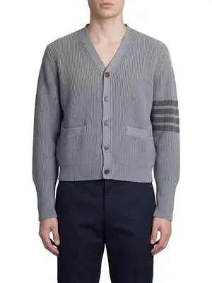 Thom Browne Four-bar Cardigan - Grey