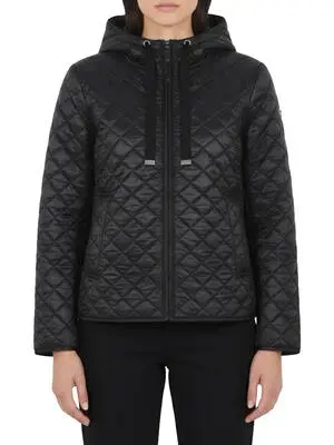 Max Mara Quilted Hooded Jacket - Black
