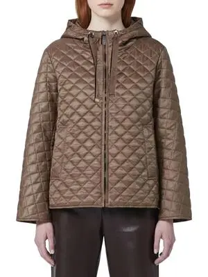 Max Mara Quilted Hooded Jacket - Brown