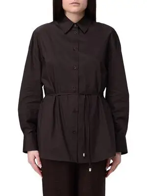 Liu Jo Cotton Shirt With Belted Waist - Brown