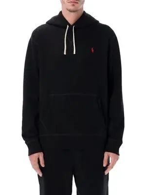Polo Ralph Lauren Heathered Fleece Back Hoodie - Black