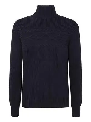 Zegna Ribbed Knit Pullover - Black
