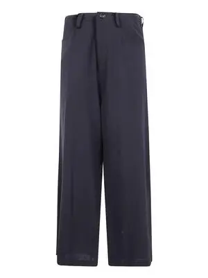 Y’s Tailored Wide-leg Trousers - Black