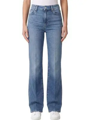 Paige Flared Cotton Denim Jeans - Blue